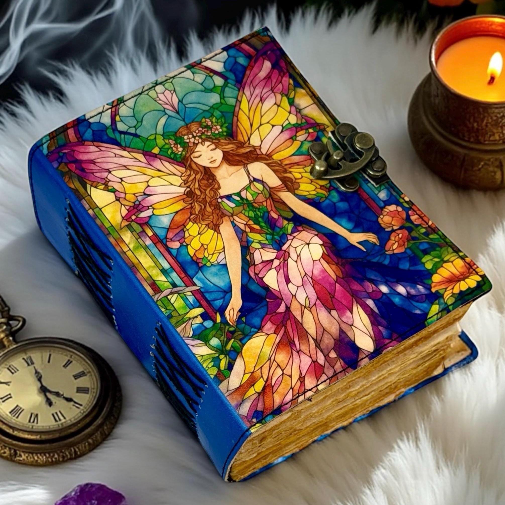 Handmade Fairy Leather Journal: Wiccan Grimoire Book of Shadows With ...