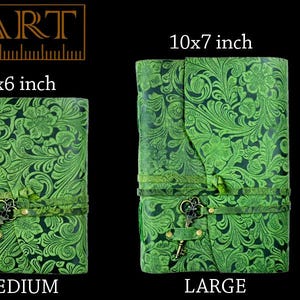 Handmade Green Leather Journal – Antique Book of Shadows With 68% ...