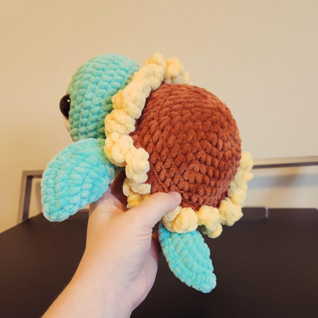 Sunflower Turtle Plushie Pal Customizable Amigurumi Flower Stuffy ...