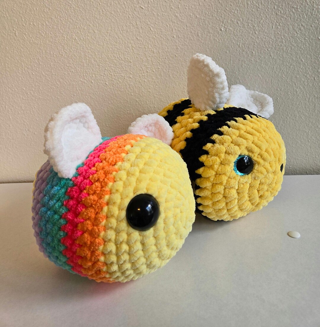 Big Bee Plushie Pal | Handmade Crochet Amigurumi Stuffed Animal Jumbo ...