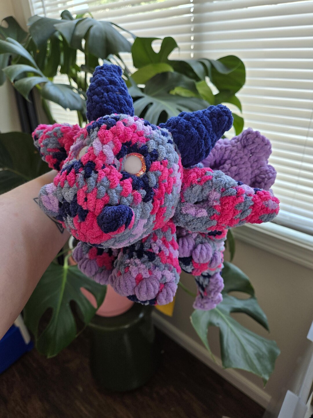 Jumbo Dragon Snuggler With GLOW in the Dark Eyes Plushie | Handmade ...