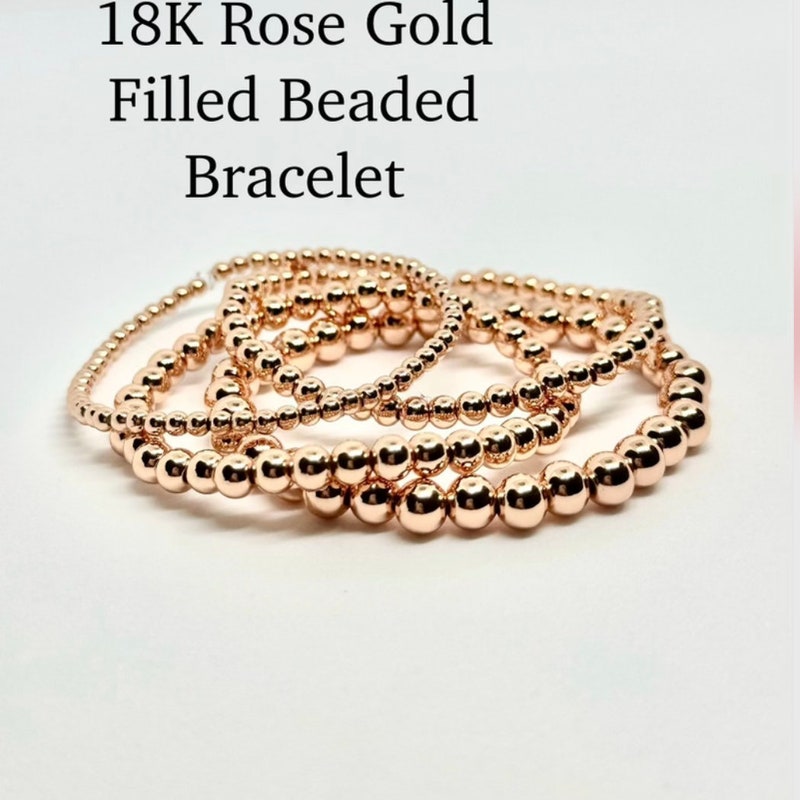 Rose Gold Beaded Bracelets - Etsy