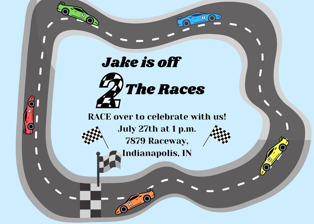 Off 2 the Races Birthday Invitation - Etsy
