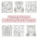 Vintage Doors | 25 Printable Coloring Book Pages | Stress Relief and ...