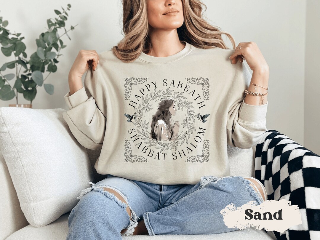 Shabbat Shalom Sweatshirt, Hebrew Torah Messianic Sweatshirt, Sabbath ...