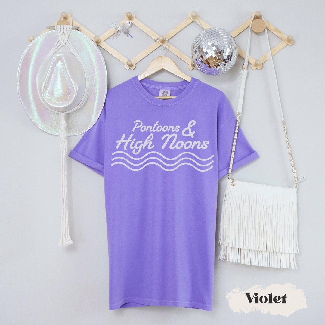 Pontoons and High Noons Shirt, Comfort Colors® Lake Shirt, High Noon ...