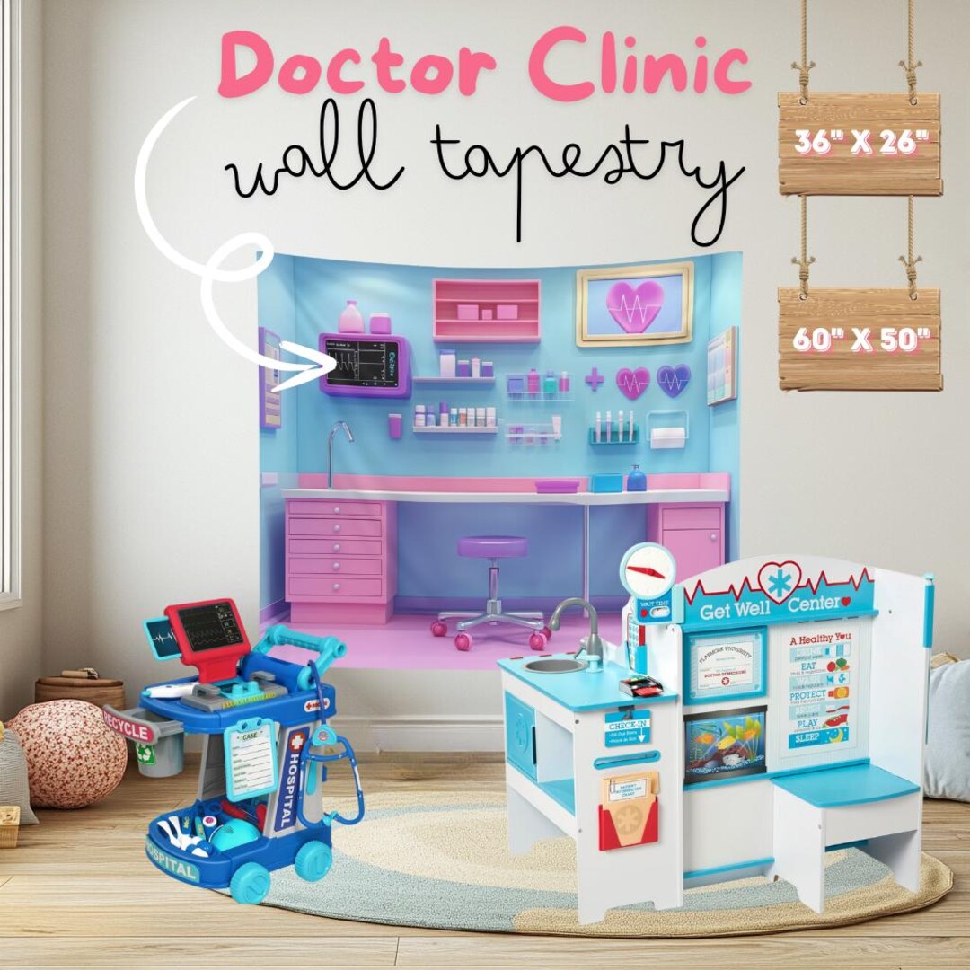 Playroom Dramatic Play Wall Tapestry Doctor's Office - Etsy