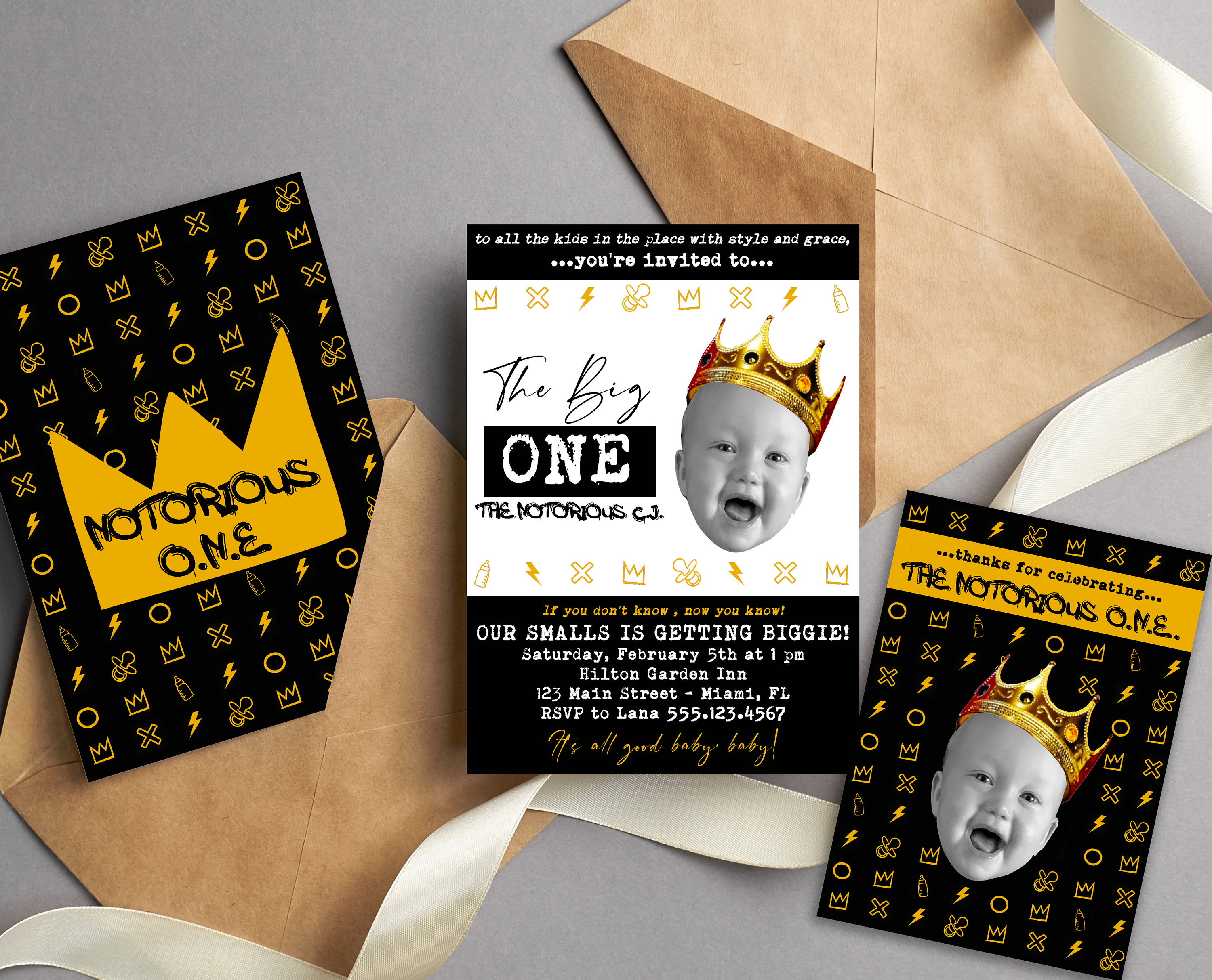 The Notorious One Birthday Invitation Set - Etsy