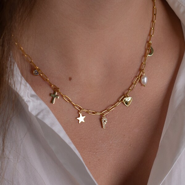 Small Charm Necklace - Etsy