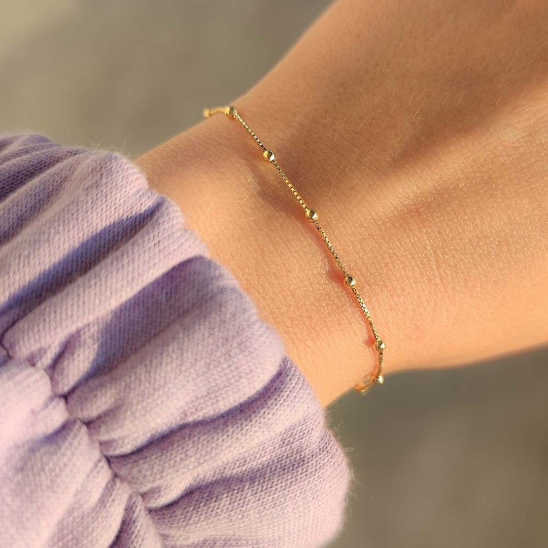 Thin Gold Chain Bracelet, Dainty Bracelet, Gold Bracelet Women, Armband ...