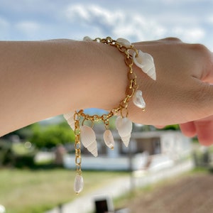 Gold Summer Bracelet, Beach Jewelry, Shell Bracelet, Bridesmaid ...