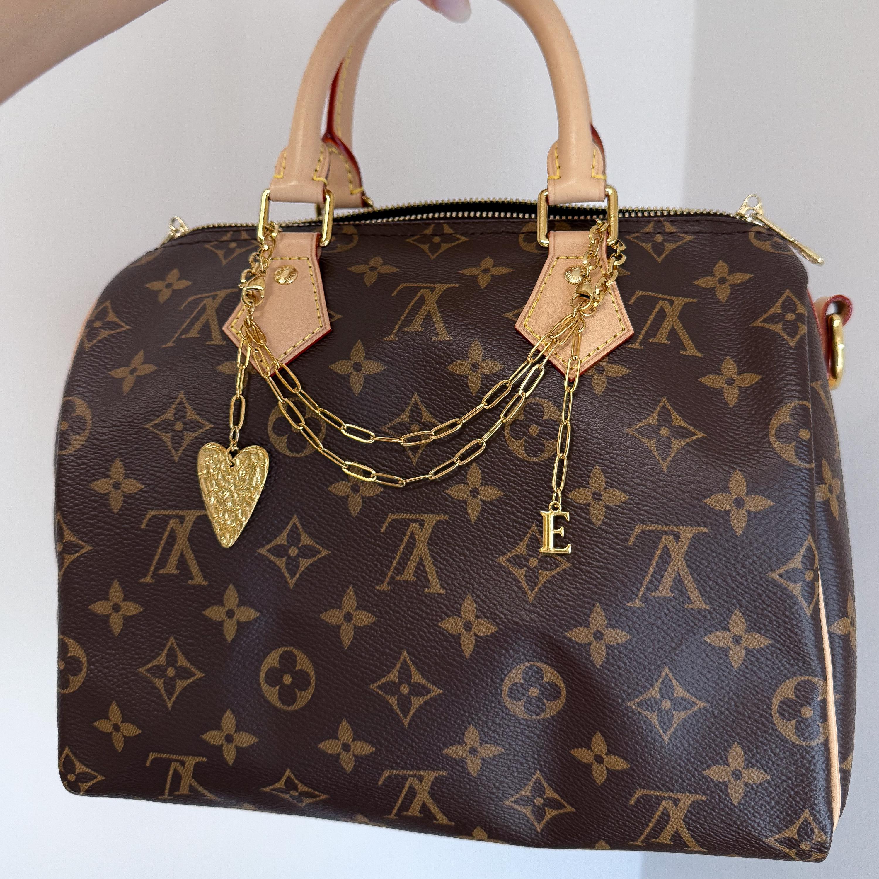 Custom Initial Bag Chain Charm, Gold Purse Chain Handbag Accessorry ...