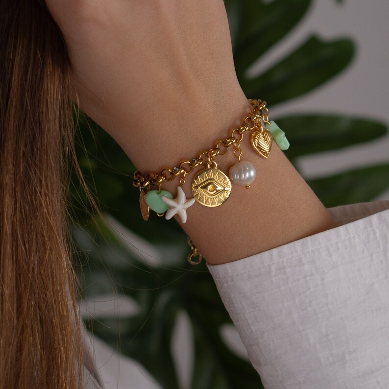 Make Your Own Custom Charm Bracelet, Gold Chain Charm Bracelet, Vintage ...