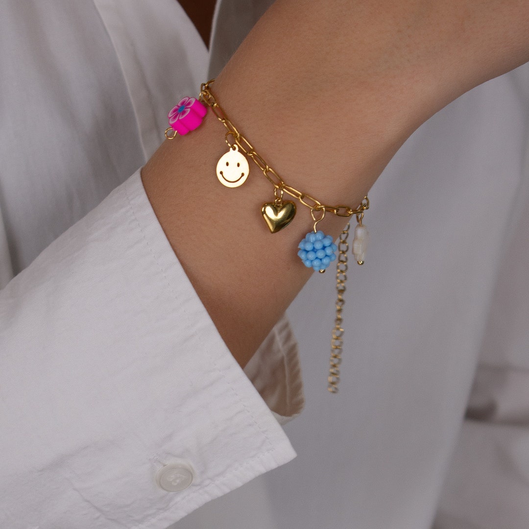 Make Your Own Custom Charm Bracelet, Gold Chain Charm Bracelet, Vintage ...