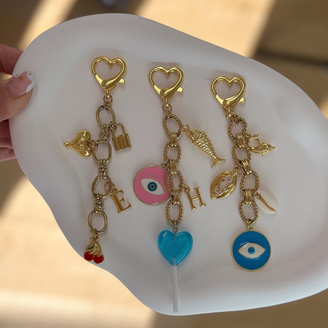 Custom Bag Charm, Gold Keychain Holder, Purse Chain Handbag Accessories ...