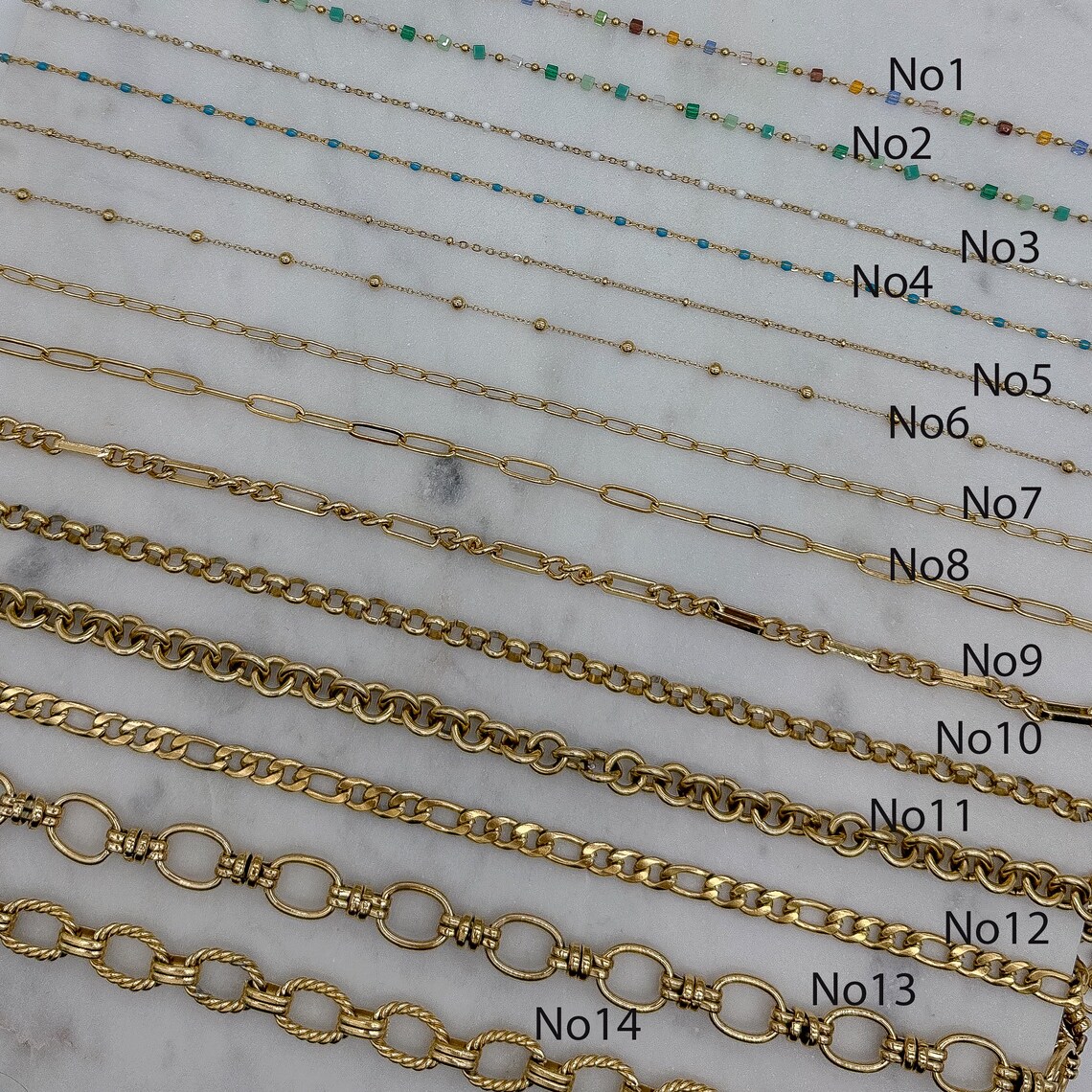 Custom Charm Necklace, Gold Chunky Chain Charm Necklace, Vintage Charm ...