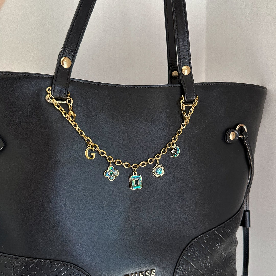 Bag Charm, Gold Purse Chain Handbag Accessorry, Custom Initial Charm ...