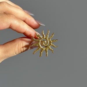 Large Sun Ring, Big Gold Ring Adjustable, Boho Solar Ring, Statement ...