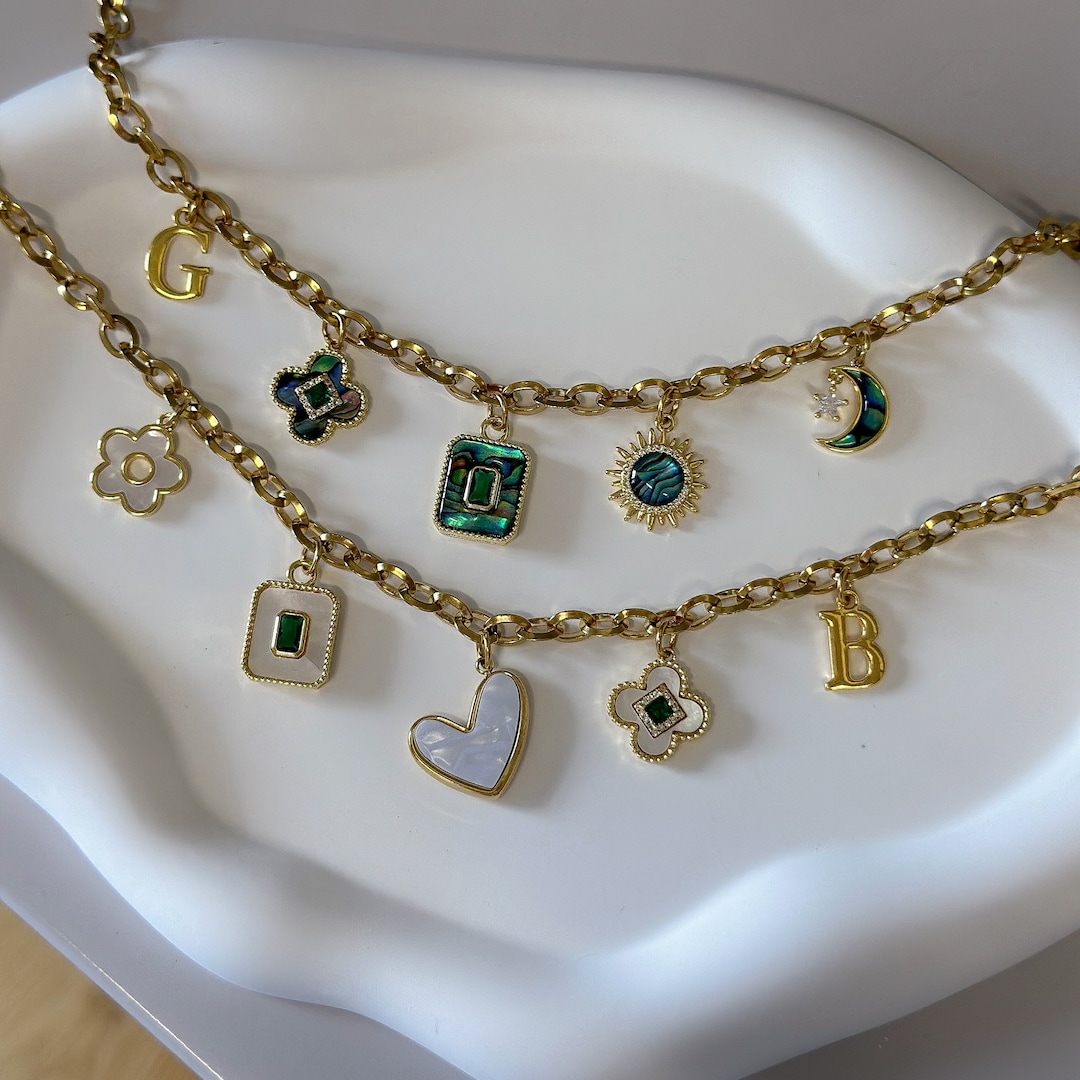 Bag Charm, Gold Purse Chain Handbag Accessorry, Custom Initial Charm ...