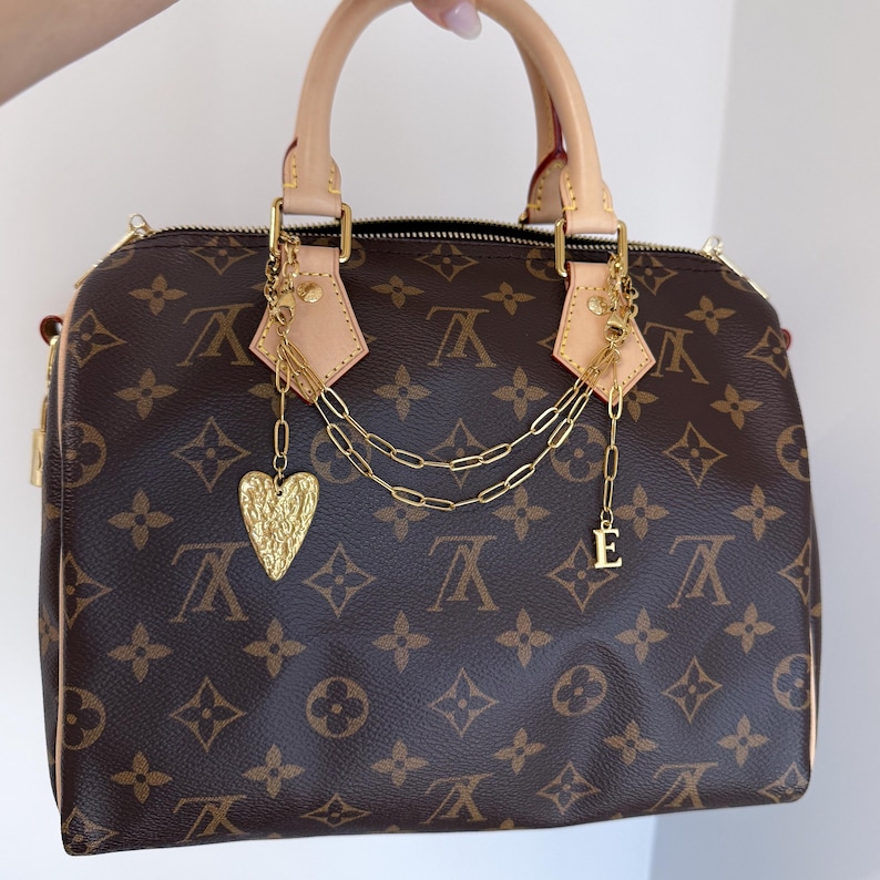 Custom Initial Bag Chain Charm, Gold Purse Chain Handbag Accessorry ...
