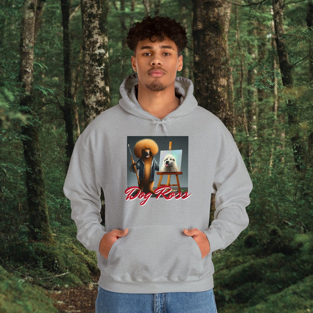 Bob Ross Dog Lover Gift: Unique Hoodie and Dog Lover Gift, Dog Ross Dog ...