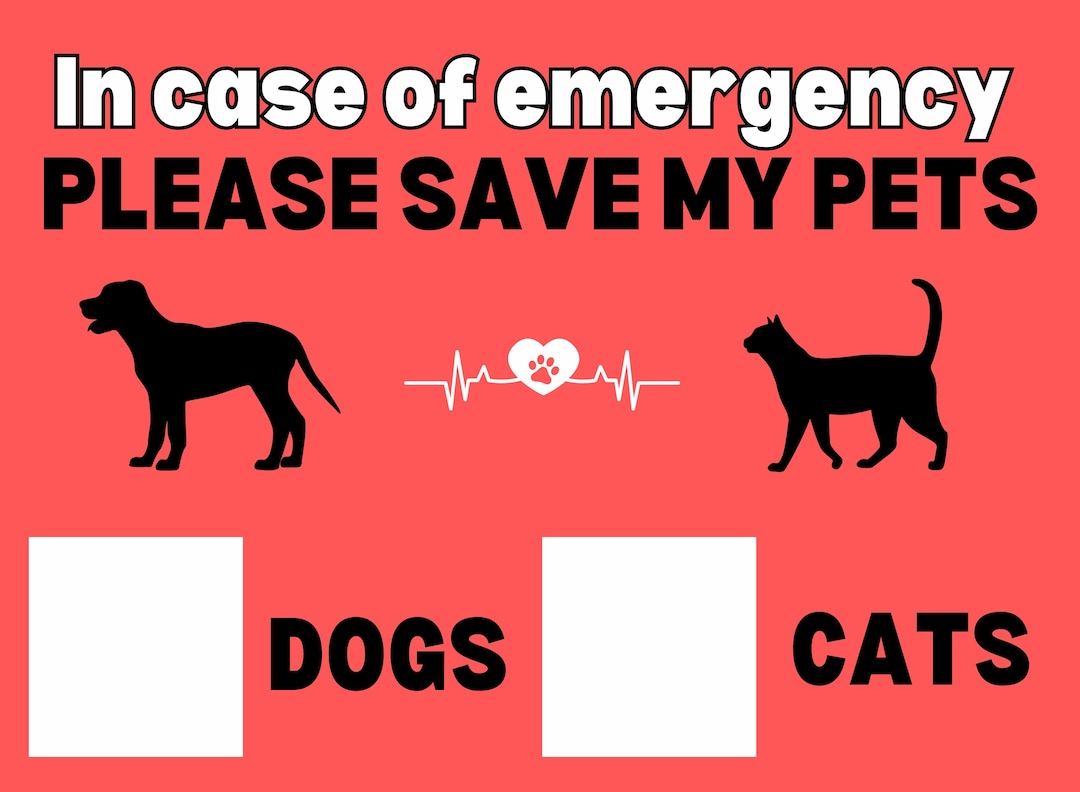 Pet Safety Sticker Set, Two Home Safety Fire Safety Stickers for ...