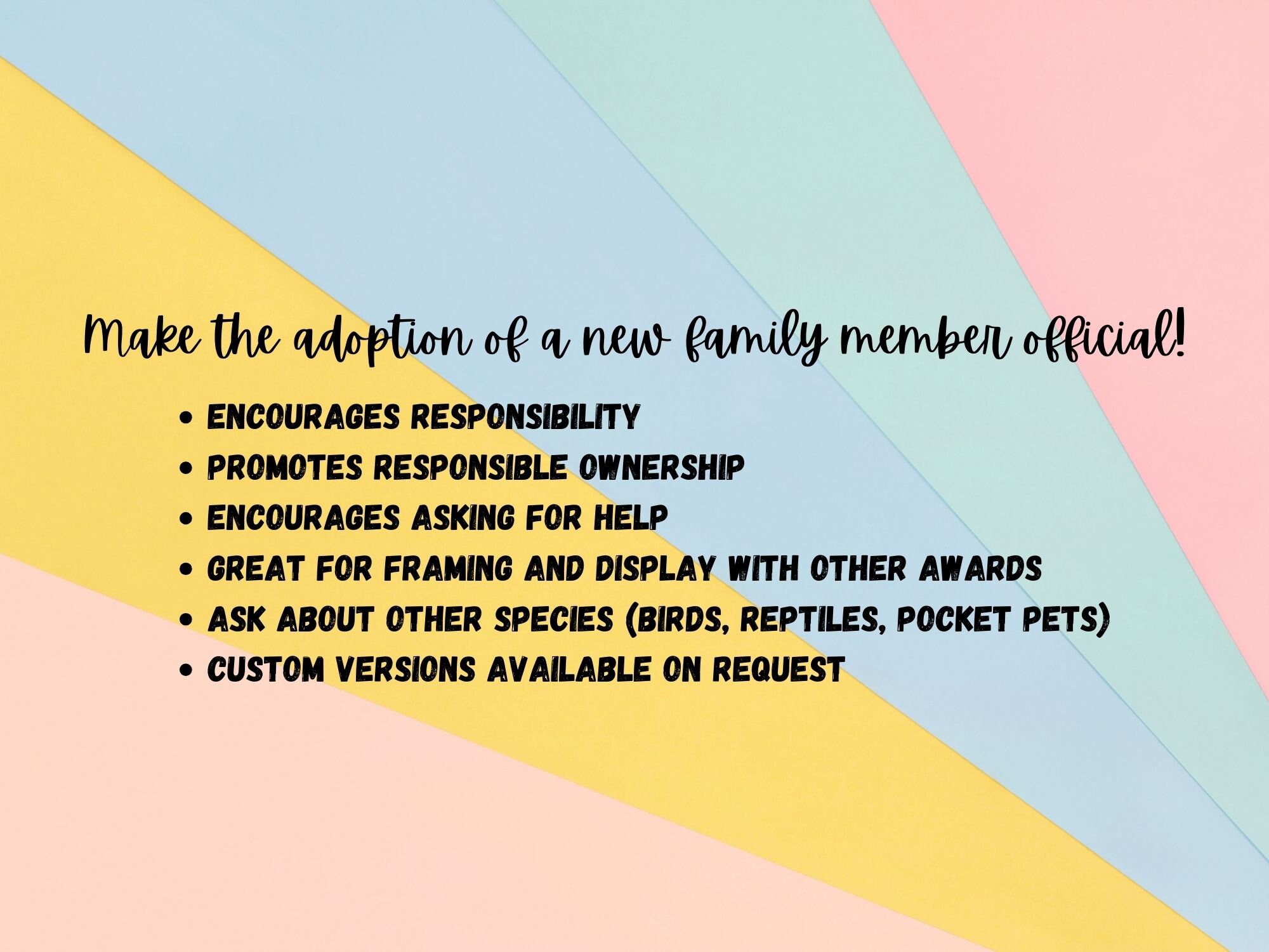 Adopt A Pet Bunny Adoption Certificate, Easter Rabbit Adoption for ...