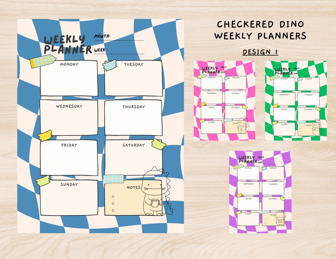 Weekly Planner, Add On, Dinosaur Calendar - Colorful and Educational ...