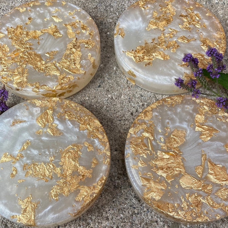 Gold Coasters - Etsy