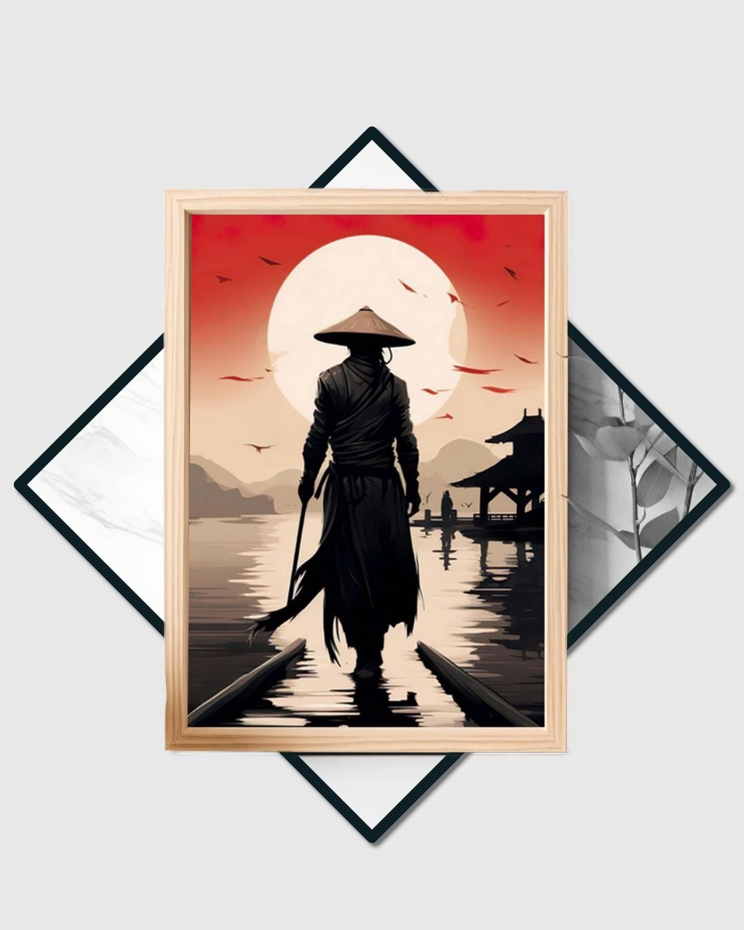 Samurai Ronin Poster. Portrait Poster of a Japanese Samurai and a ...