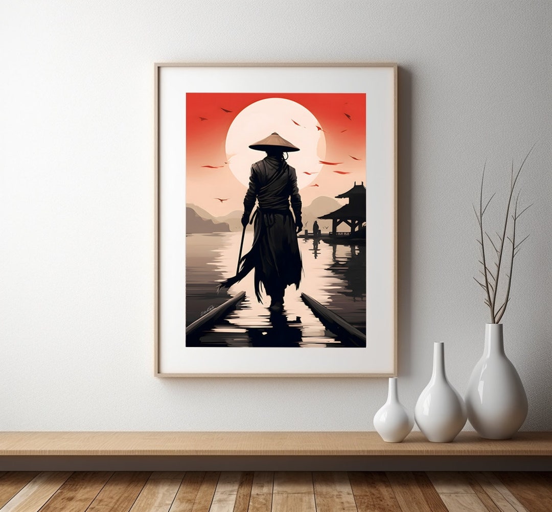 Poster Samurai, Ronin, Manga. Asian, China, Japan and Rising Sun Theme ...