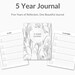 Five Year Printable Daily Journal Diary, US Letter, A4 PDF, One Line a ...