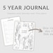 Five Year Printable Daily Journal Diary, US Letter, A4 PDF, One Line a ...