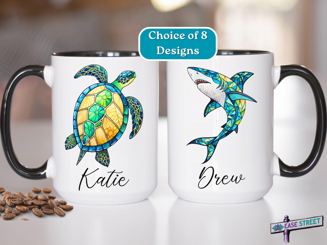 Personalized Sea Creature Mug, Custom Ocean Animal Coffee Cup, Choice ...