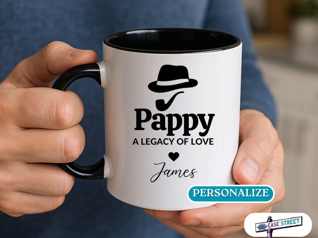 Personalized Pappy Coffee Cup With Grandkid Names, Gift for Grandpa ...