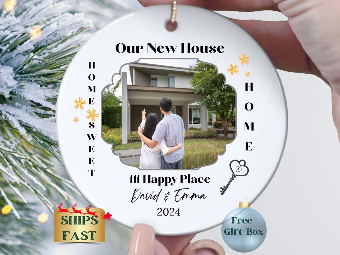 Personalized New Home Gift Photo Ornament, Home Sweet Home Custom ...