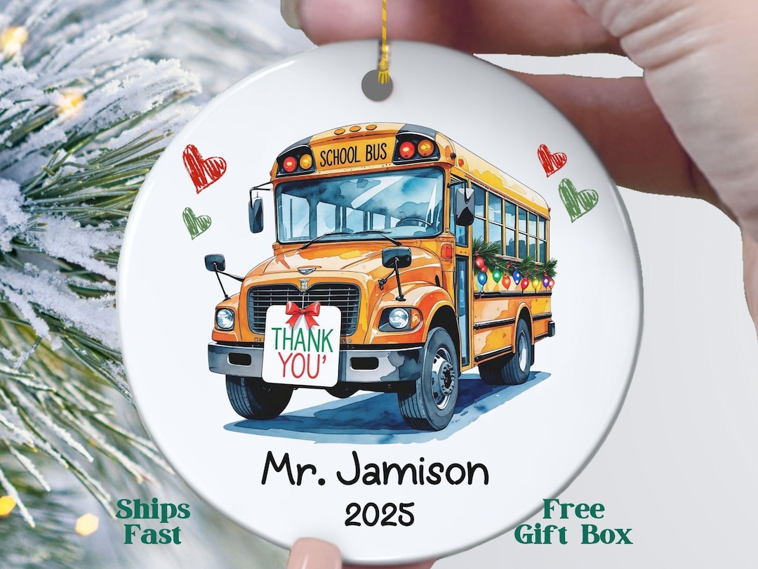 Personalized School Bus Driver Ornament With Name, Custom Appreciation ...