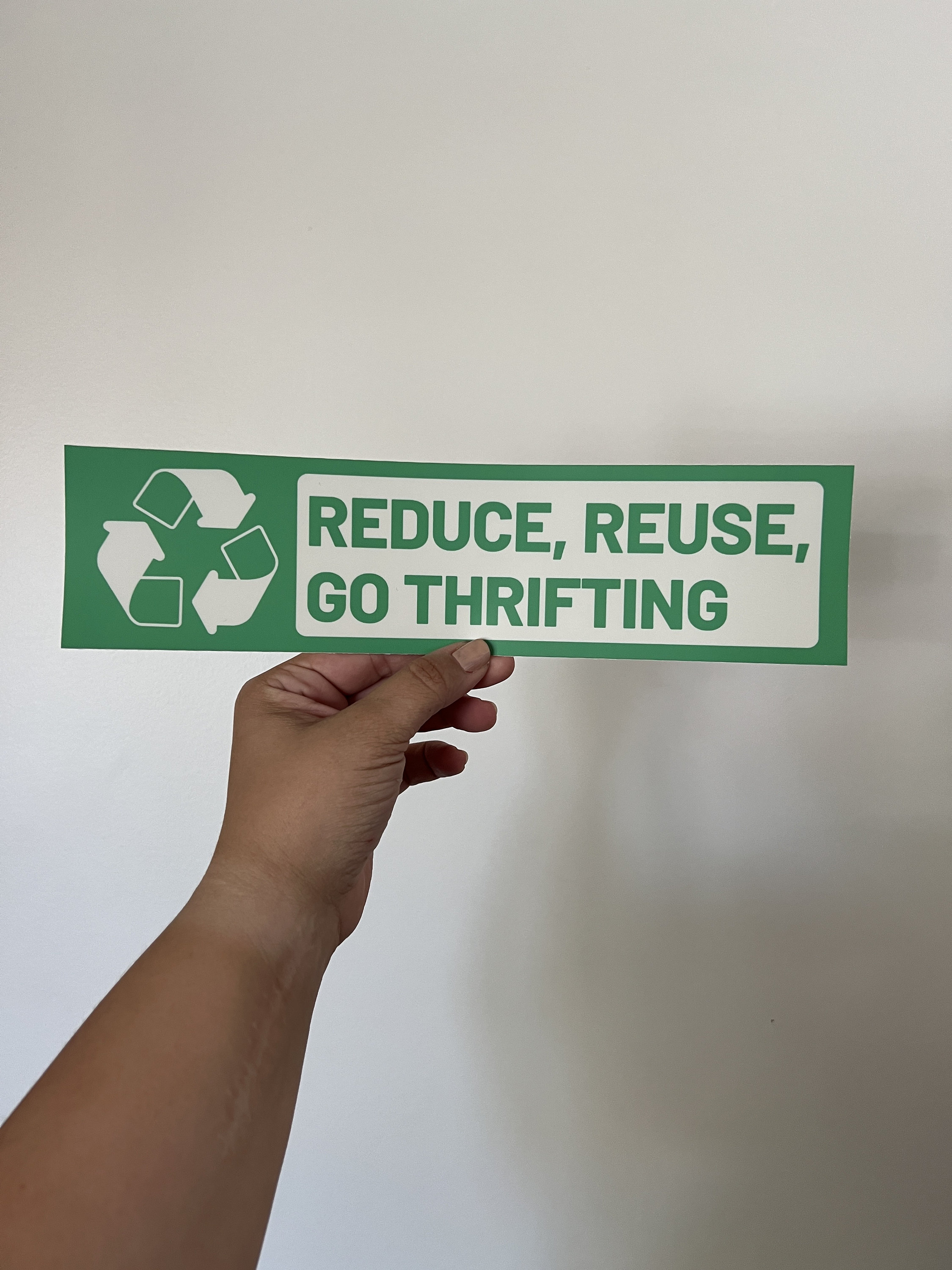 Reduce, Reuse, Go Thrifting Bumper Sticker - Waterproof Vinyl - Etsy