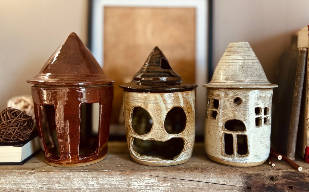 Handmade Pottery Decorative Lanterns 3 Piece Ceramic Lantern Set - Etsy