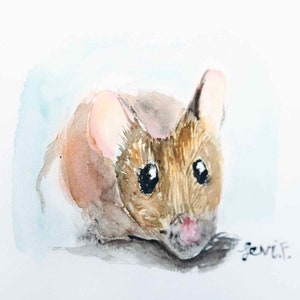 Mouse Painting, 5x7, Pet Mouse Watercolor, Farmhouse Wall Art, Playroom ...