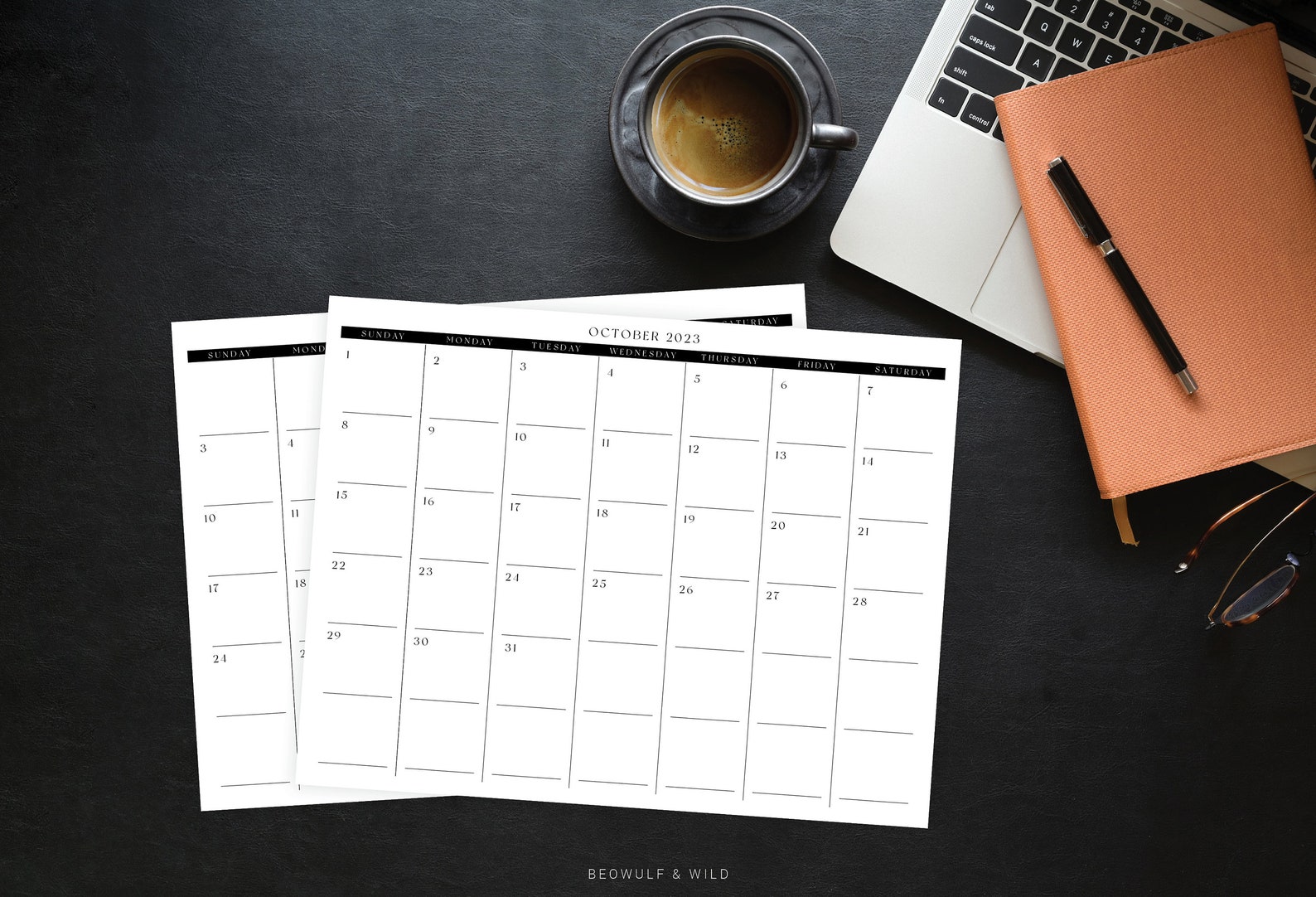 Printable Calendar 2023-2024 Monthly Yearly Daily - Etsy