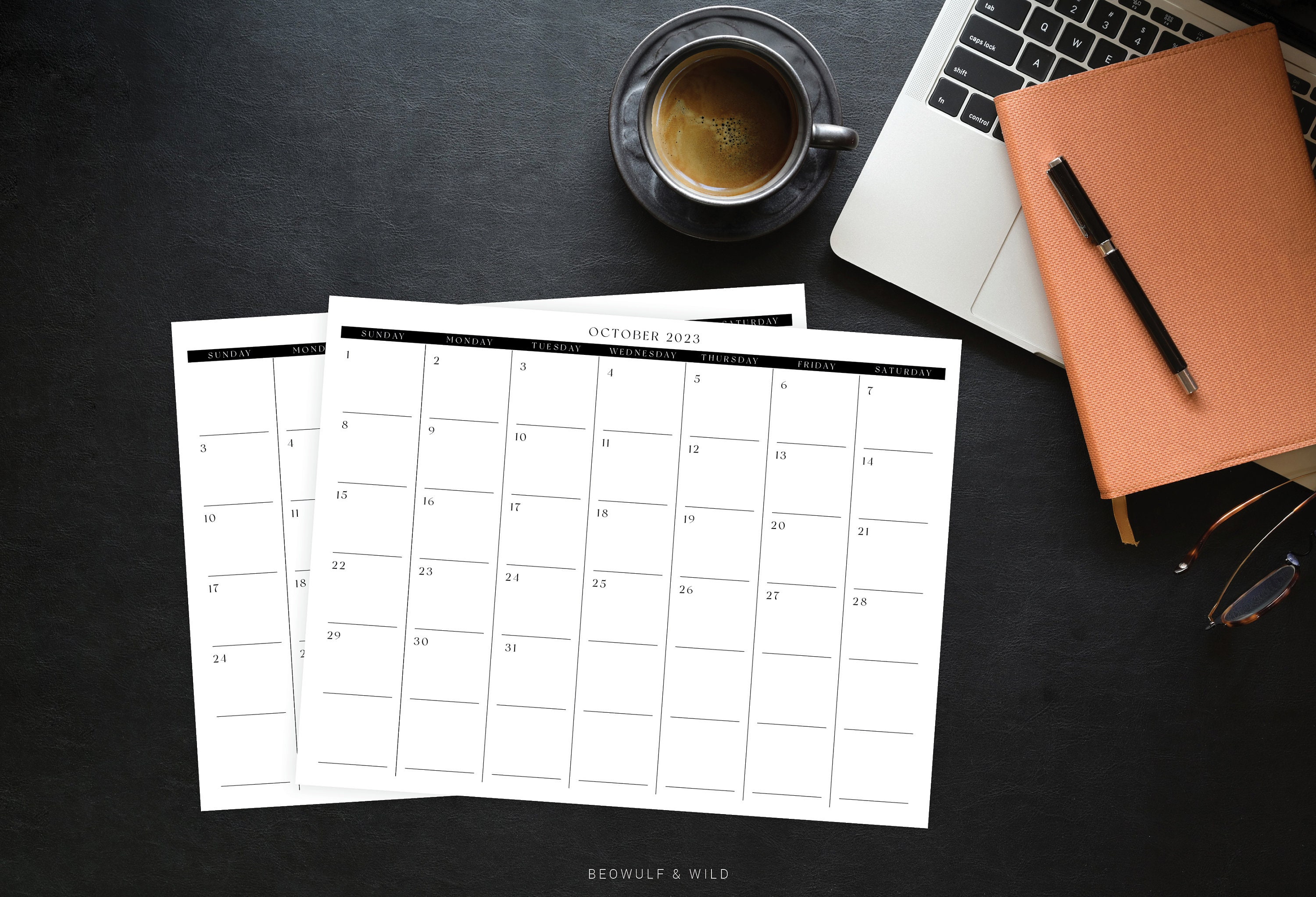 Printable Calendar 2023-2024 Monthly Yearly Daily - Etsy