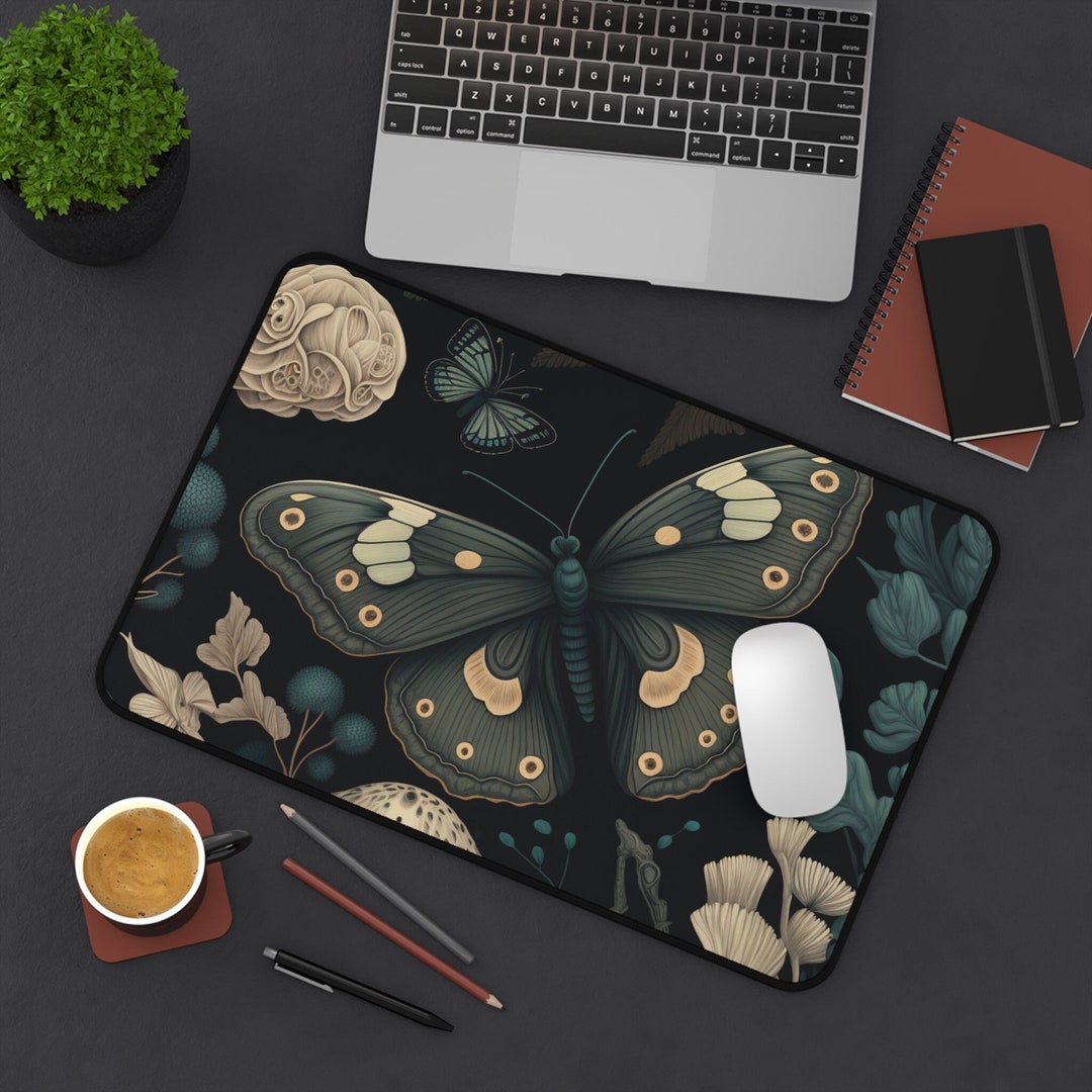 Cottagecore Desk Mat, Butterfly Desk Mat, Dark Cottagecore Butterfly ...