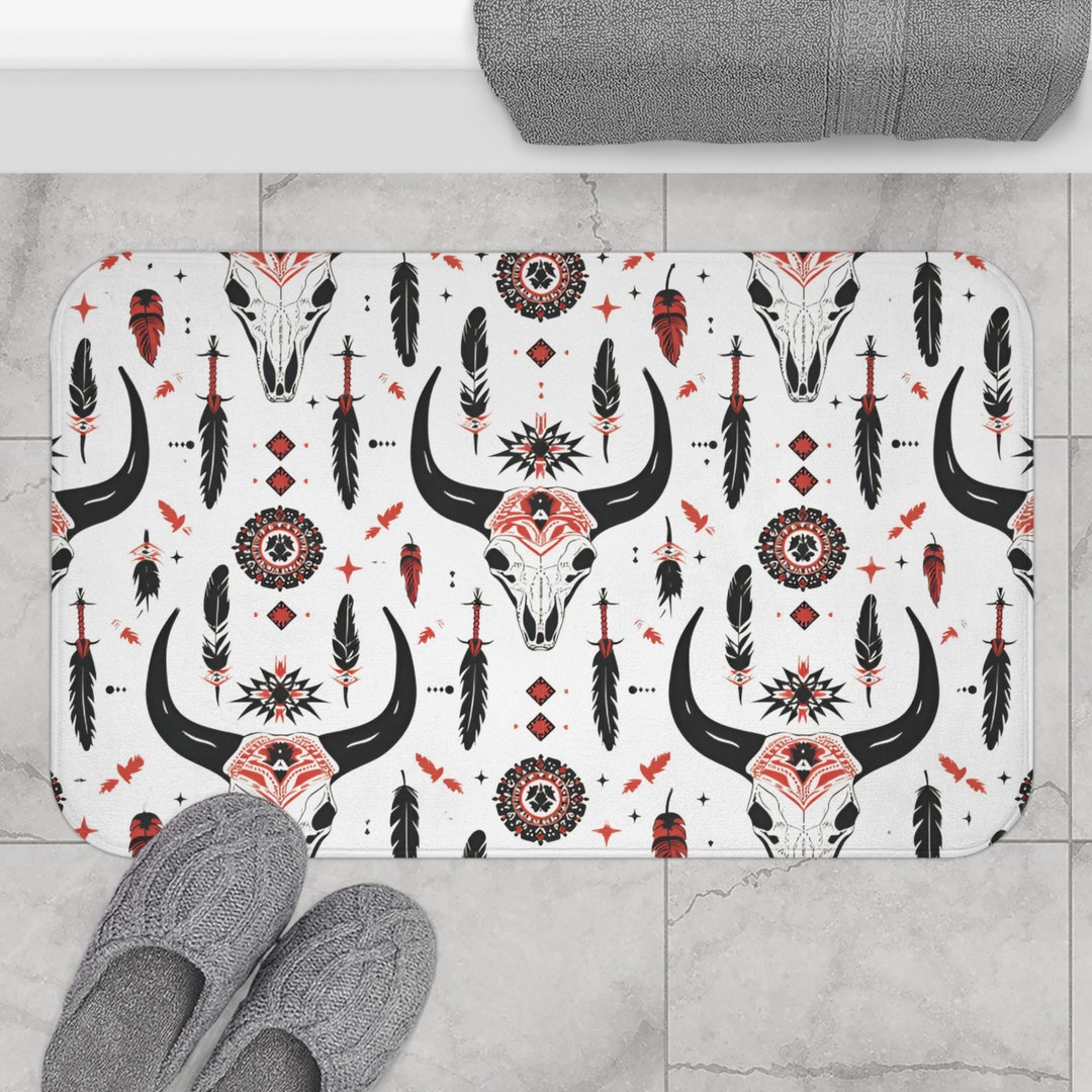 Western Bath Mat, Western Bath Decor, Southwestern Bath Decor, Aztec ...