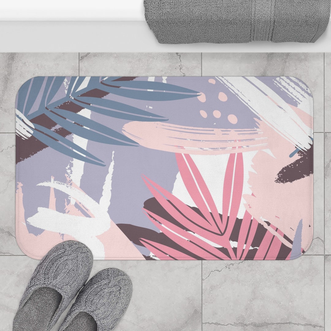 Tropical Bath Mat, Palm Bath Mat, Tropical Bath Decor, Palm Bath Decor ...