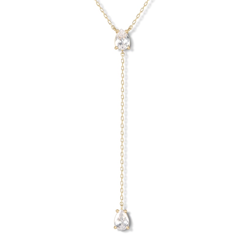 ARZU | Dainty Diamond Lariat Necklace, 2 Diamond Drop Y Necklace ...