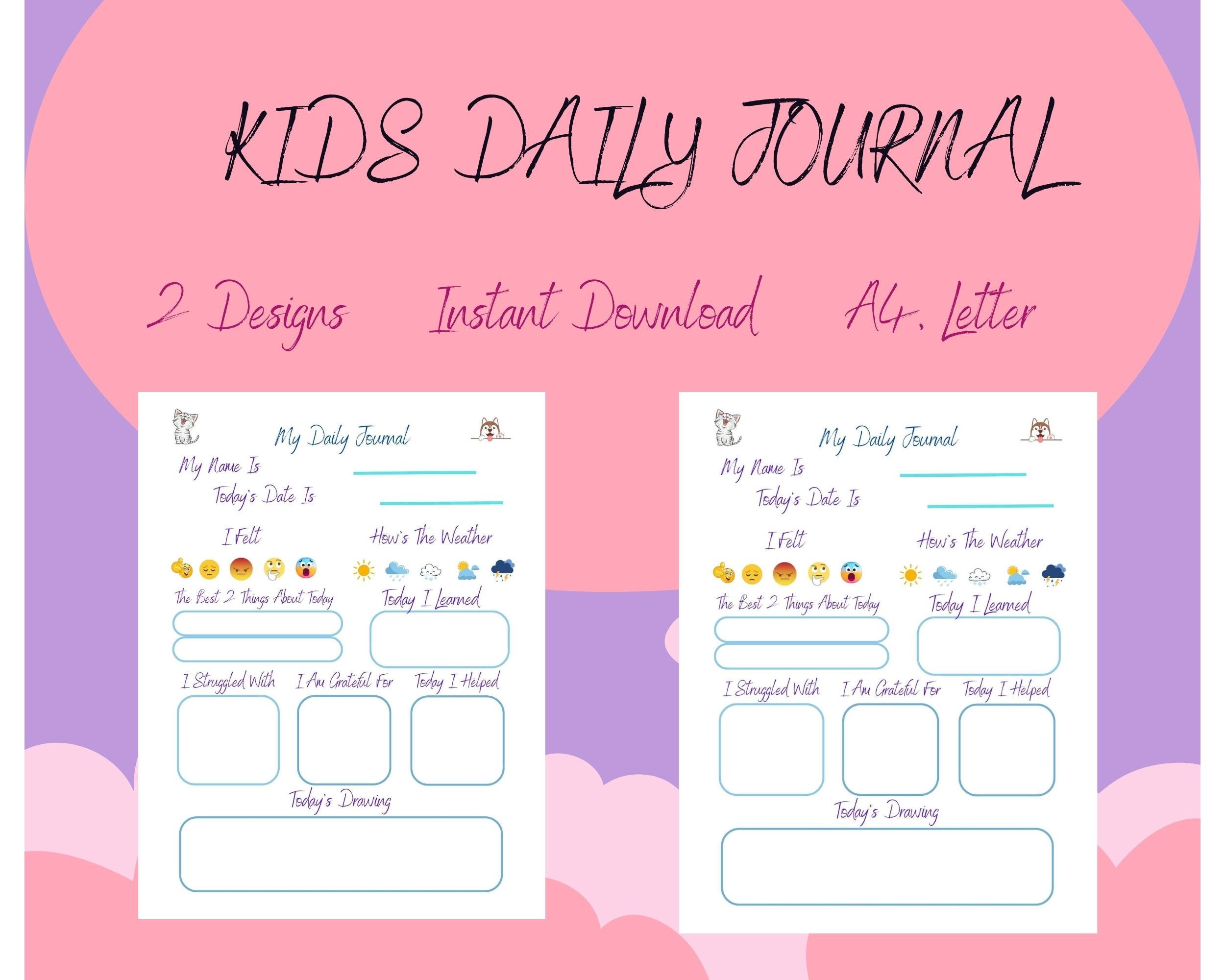 Kids Daily Journal Printable / Joural for Kids / Diary for Children ...