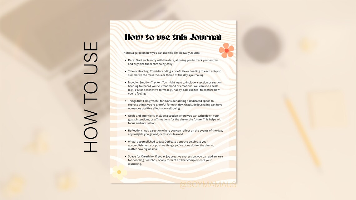 Printable Groovy Daily Journal and Habit Tracker - Etsy