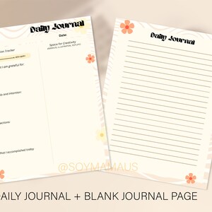 Printable Groovy Daily Journal and Habit Tracker - Etsy