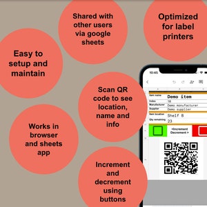Inventory Management Spreadsheet - QR Codes and Labels for Updating ...